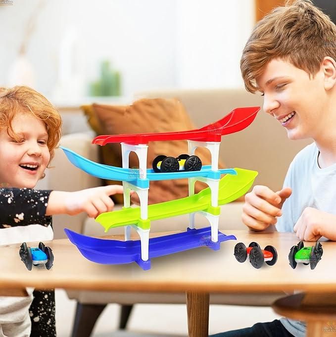 Ramp Racer , Multi level Ramp Racing Car Toy Set – Smiley Cart